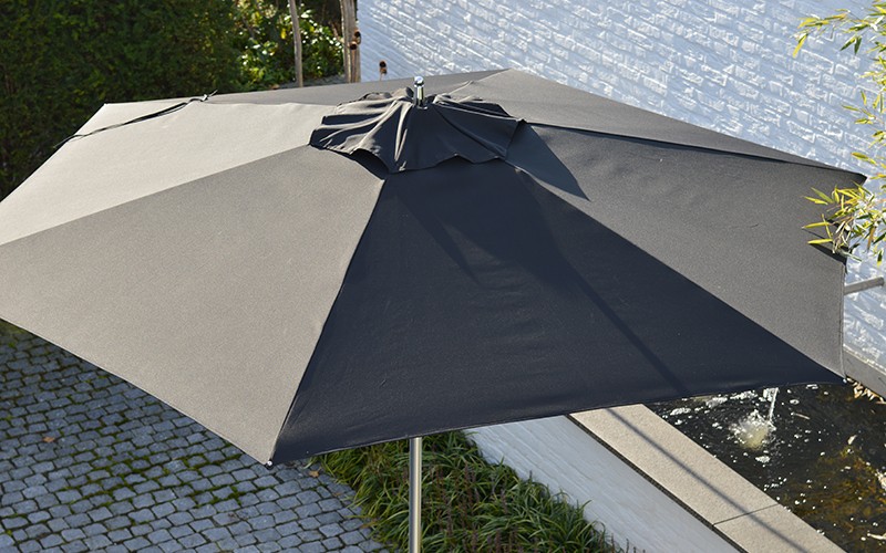Parasol de terrasse Sublimo, pour restaurant en carré 2x2m alu